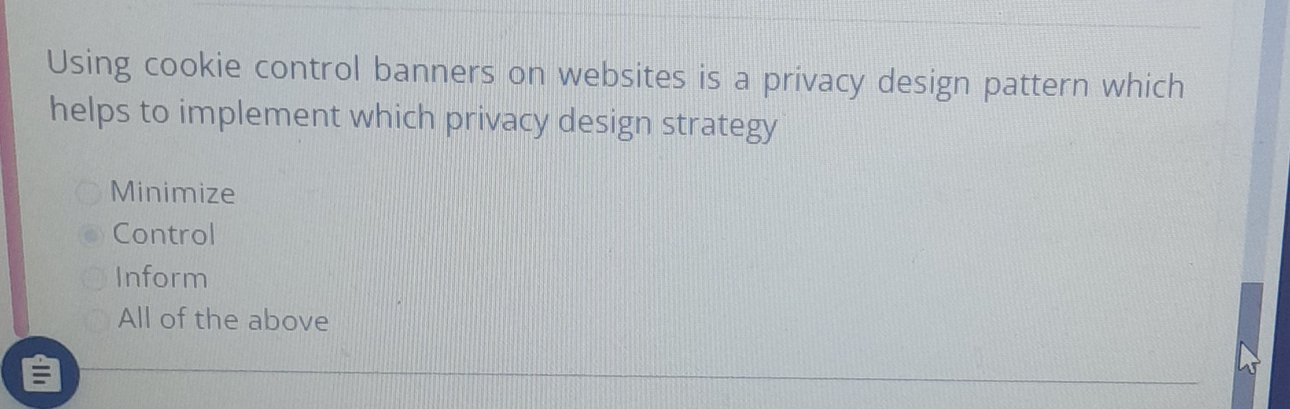 Solved Using cookie control banners on websites is a privacy | Chegg.com