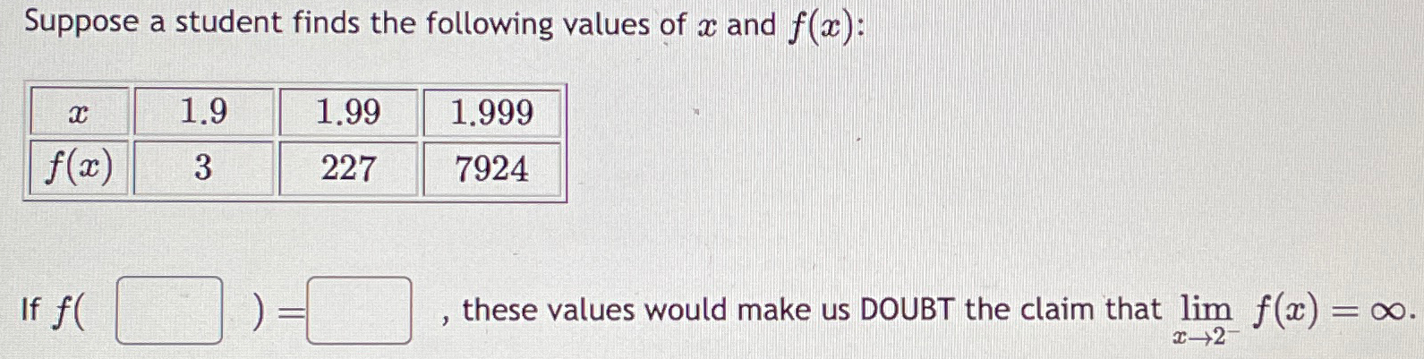 Solved Suppose a student finds the following values of x | Chegg.com