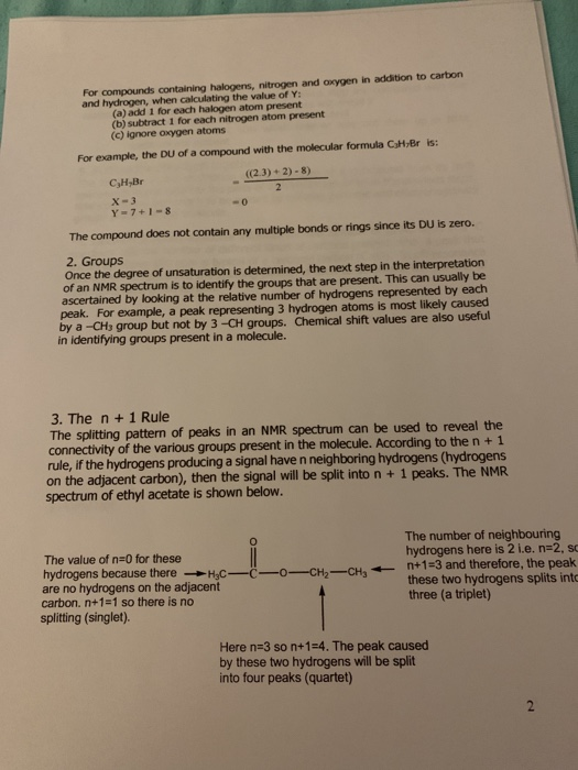 Solved Experiment 3 Solving NMR Problems Objective: To | Chegg.com