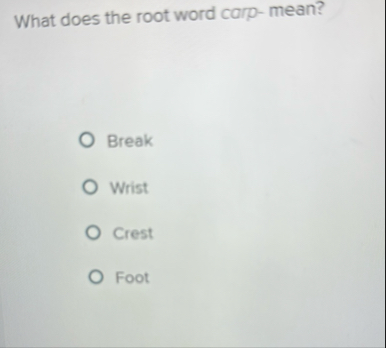 Solved What does the root word corp- | Chegg.com