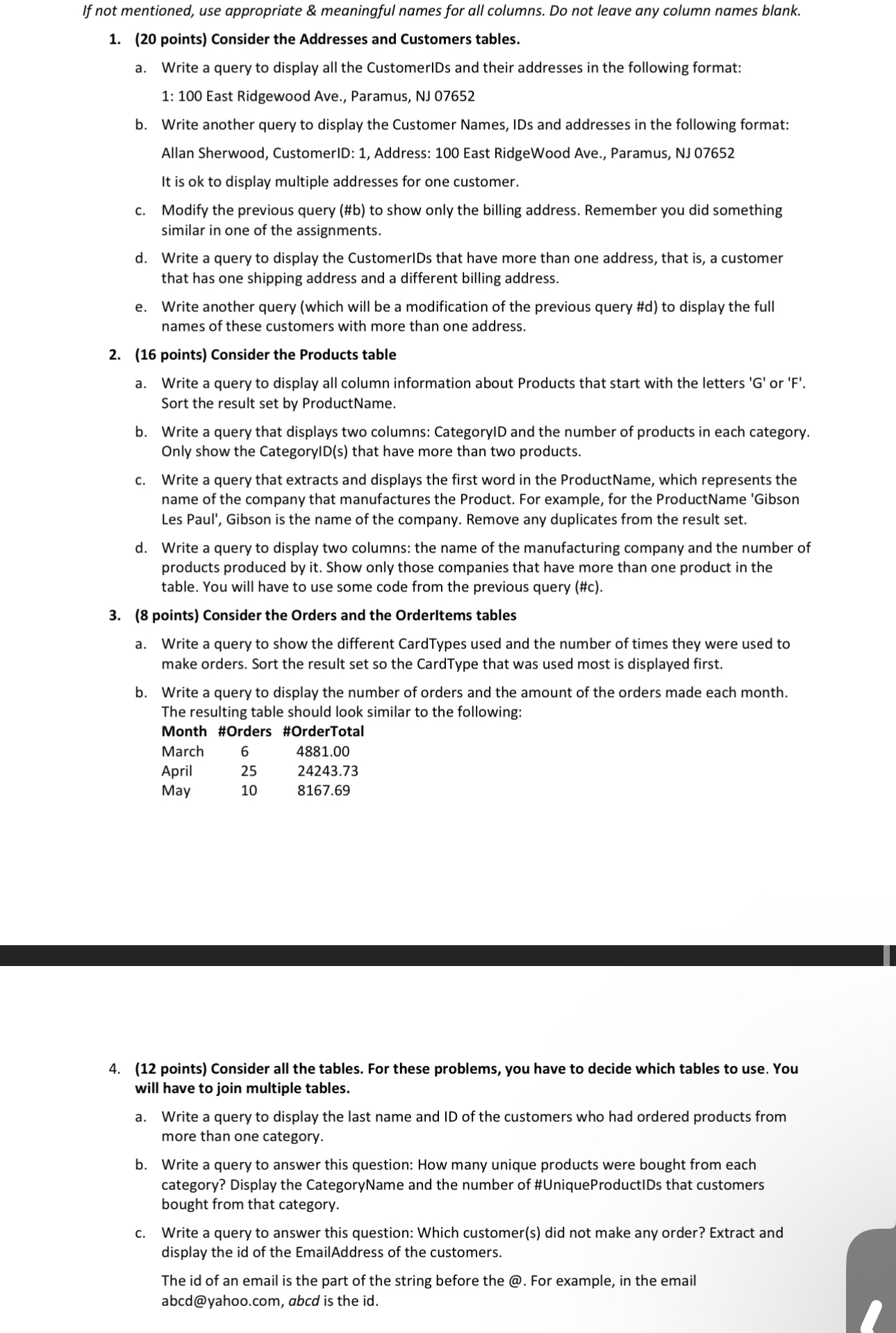 Solved If not mentioned, use appropriate & meaningful names | Chegg.com