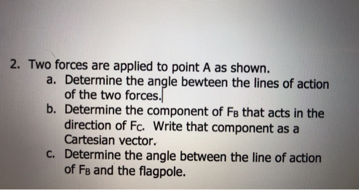 Solved 2. Two forces are applied to point A as shown. a. | Chegg.com