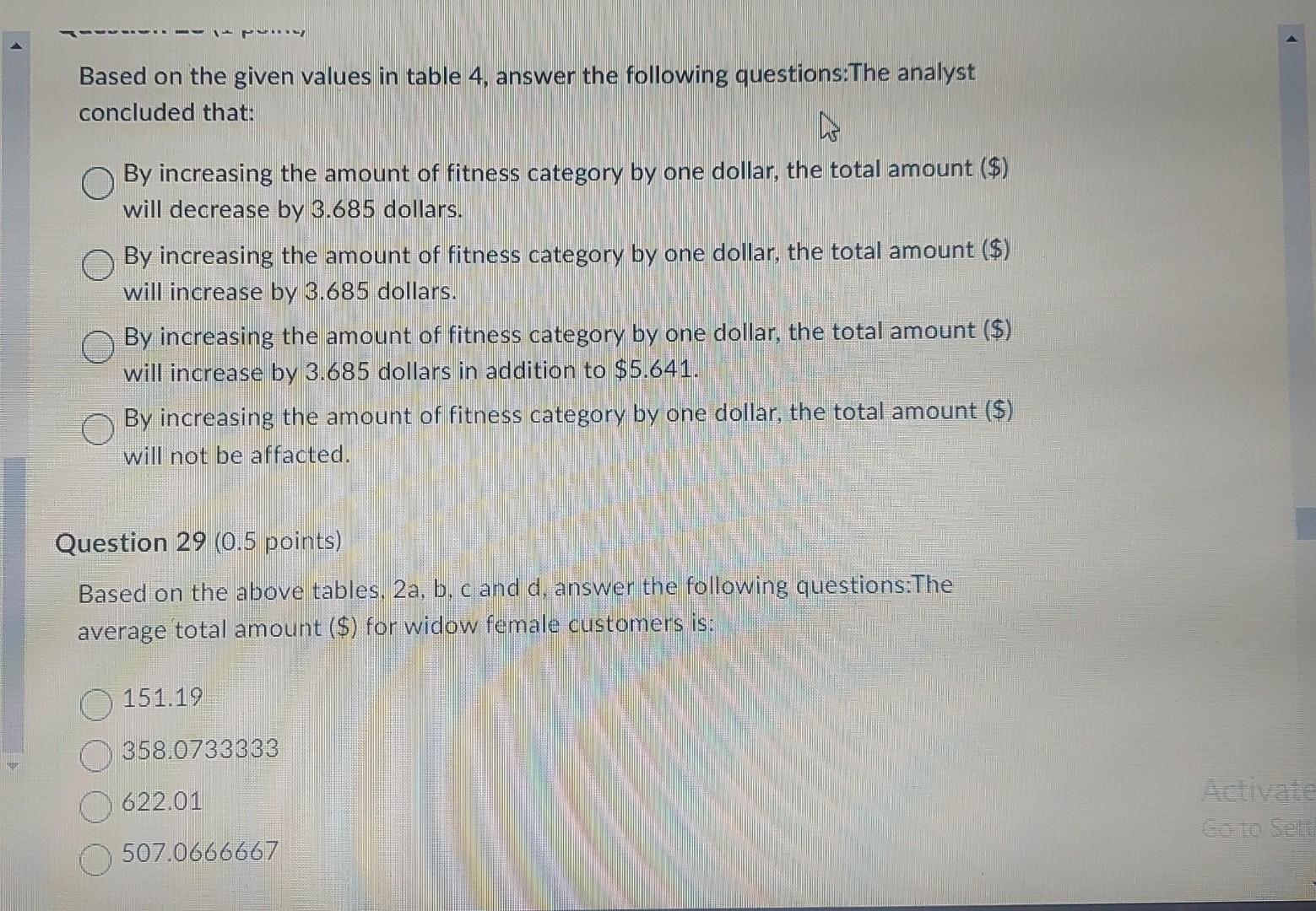 Solved Based on the above tables, 2a,b,c and d, answer the | Chegg.com