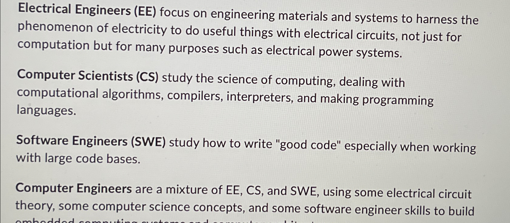 Solved Electrical Engineers (EE) ﻿focus on engineering | Chegg.com