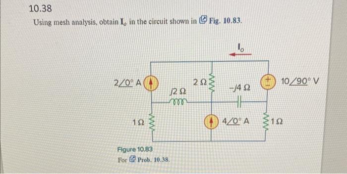 Solved Using mesh analysis, obtain I0 in the circuit shown | Chegg.com