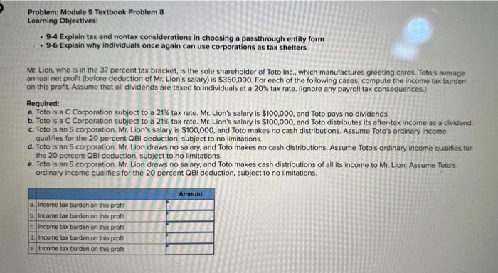 Solved Problem: Module 9 Textbook Problem 8 Learning | Chegg.com