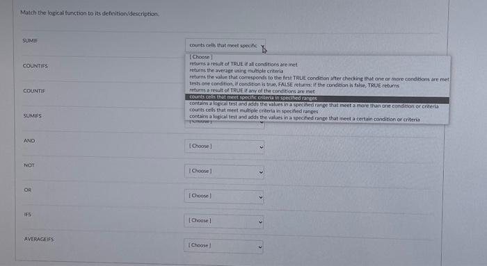 Solved Match the logical function to its | Chegg.com
