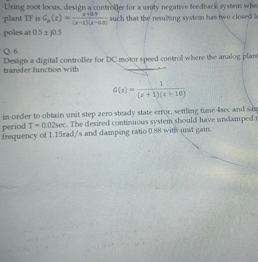 Solved Using root locus, design a controller for a unity | Chegg.com