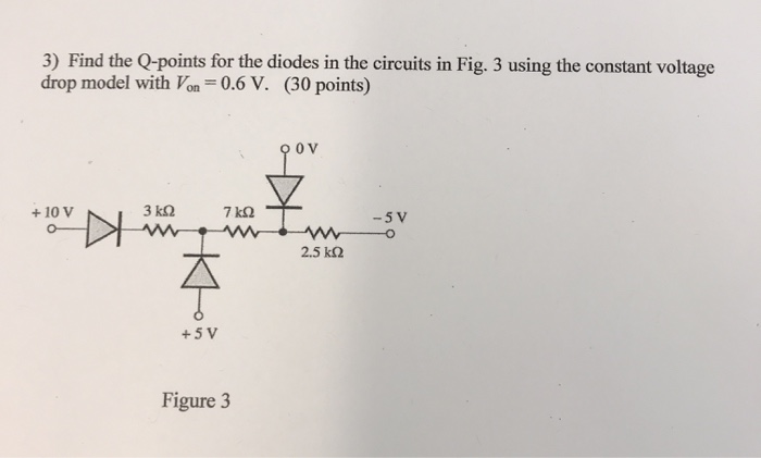 Solved 3) Find the Q-points for the diodes in the circuits | Chegg.com