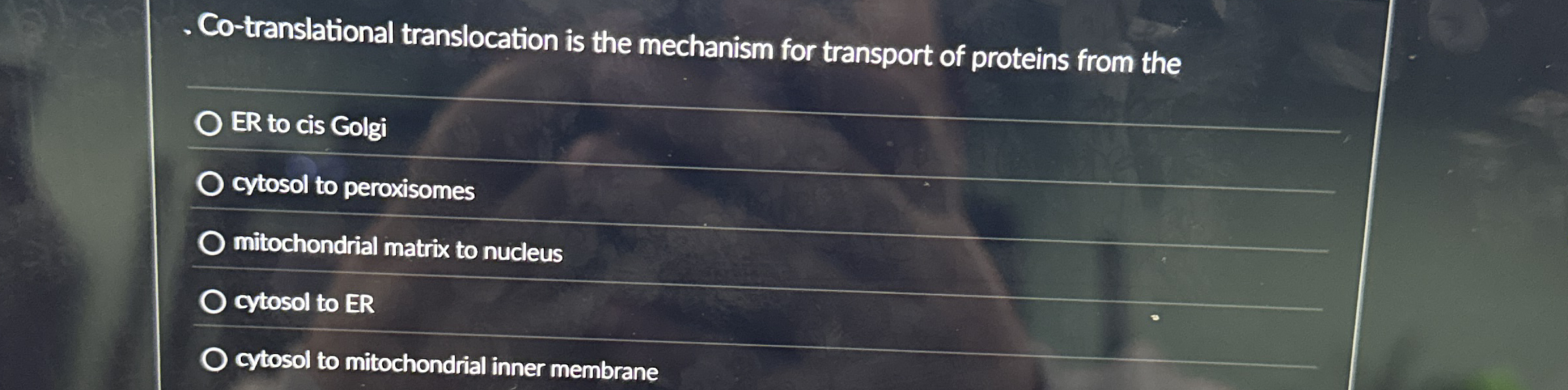 Solved Co-translational translocation is the mechanism for | Chegg.com