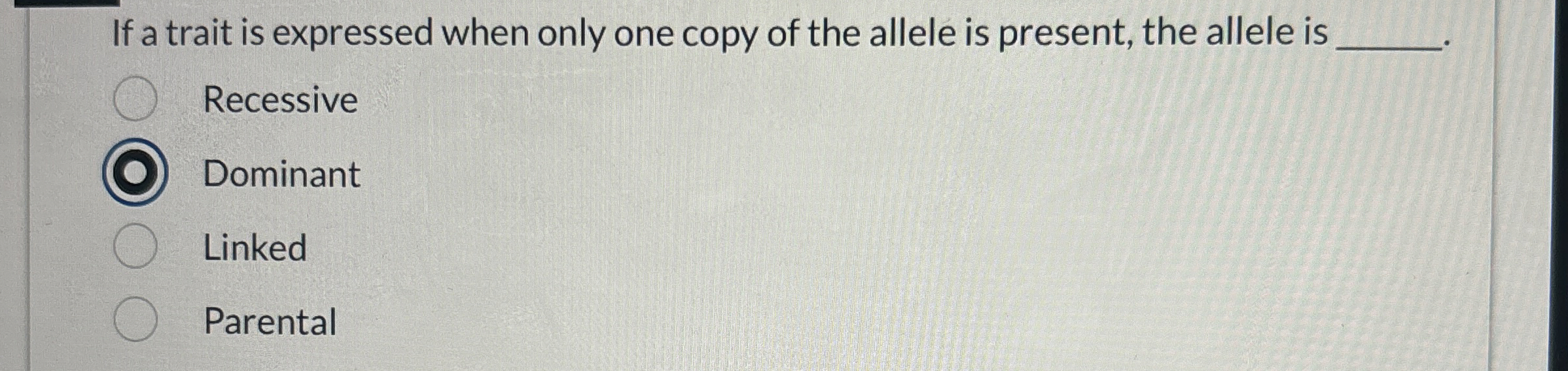 Solved If a trait is expressed when only one copy of the | Chegg.com