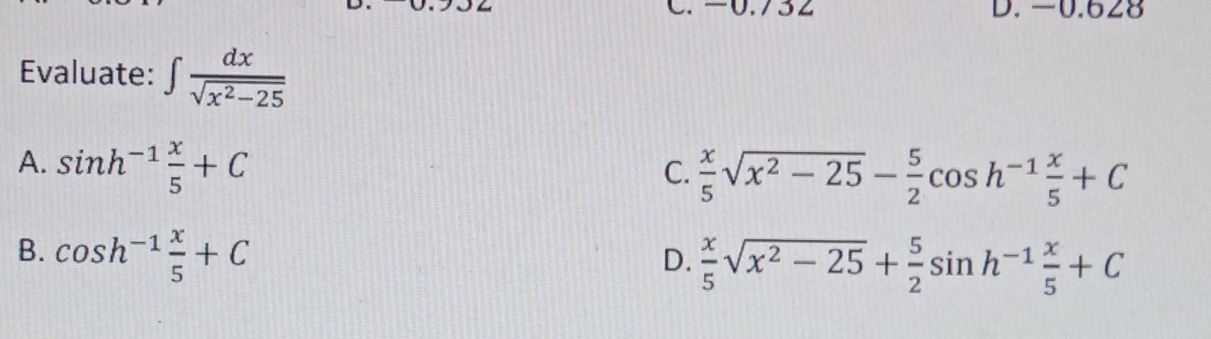 Solved aluate: ∫1−cosxdx 2cosx+C−2cos2x+C C. −2sin2x+C D. | Chegg.com