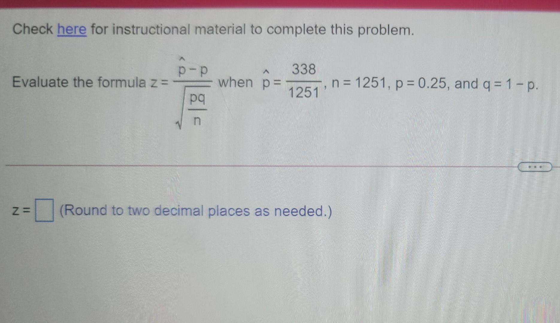 Solved Check here for instructional material to complete | Chegg.com