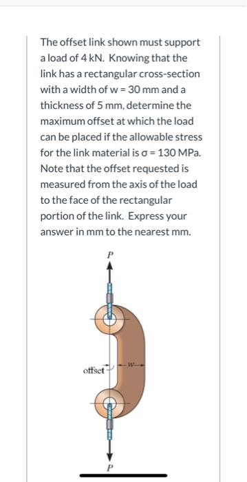 Solved The offset link shown must support a load of 4 kN. | Chegg.com