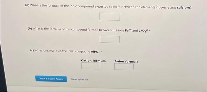 Solved (a) What is the formula of the ionic compound | Chegg.com