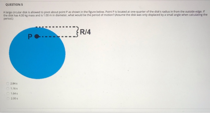 Solved QUESTIONS A large circular disk is allowed to pivot | Chegg.com