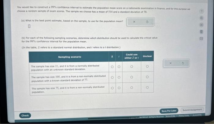 Solved You would like to construct a 99\% confidence | Chegg.com