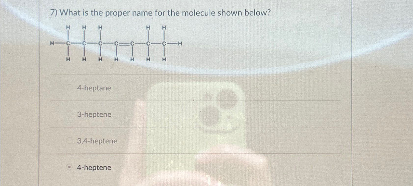 Solved What is the proper name for the molecule shown | Chegg.com