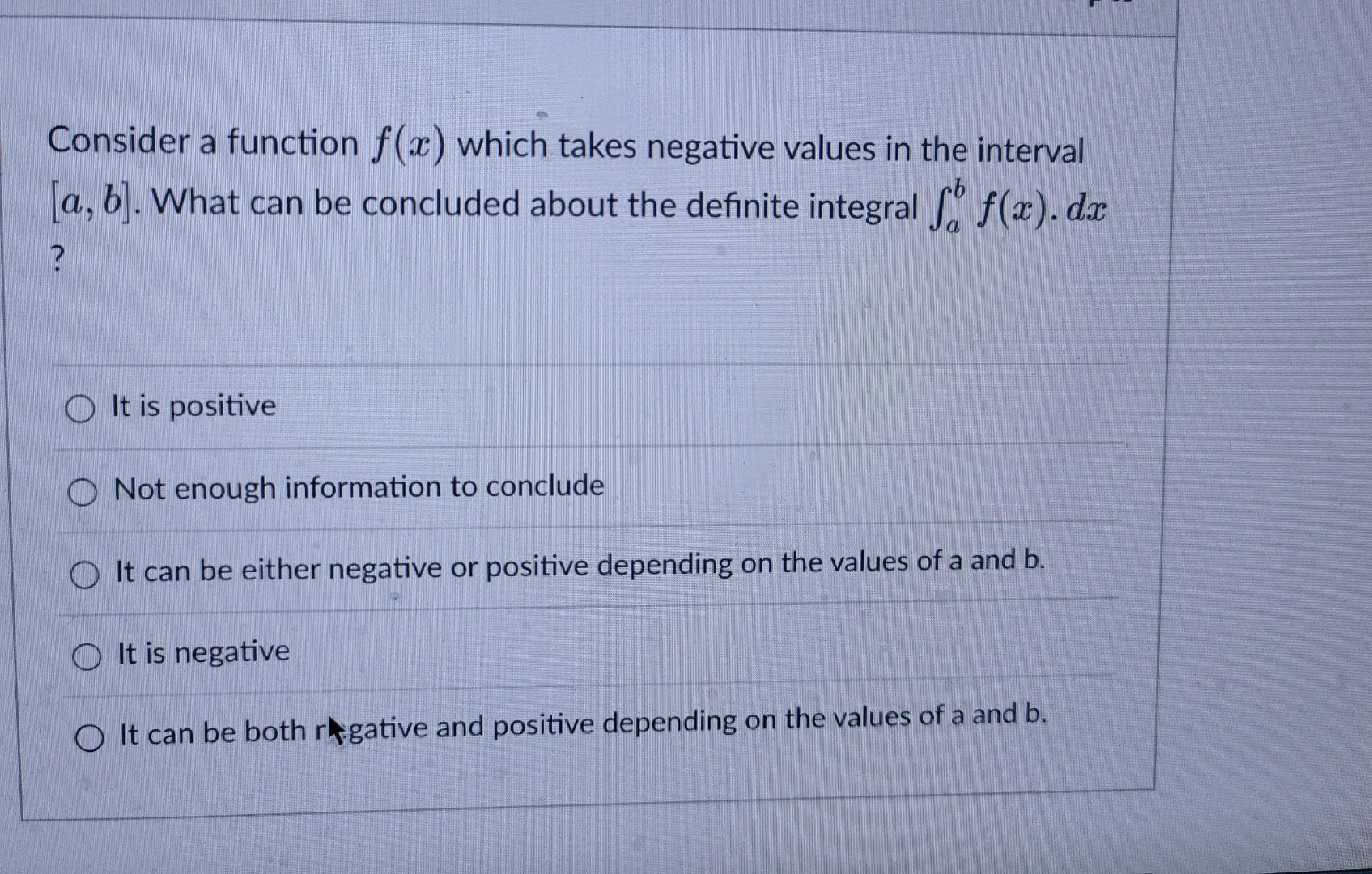 Solved Consider a function f(x) which takes negative values | Chegg.com