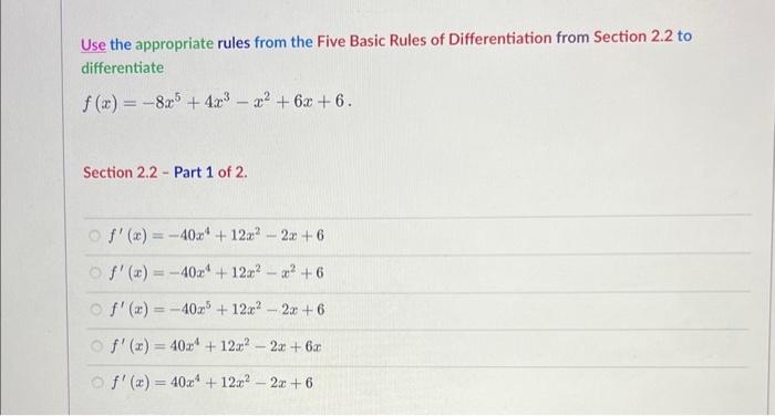 Solved Use the appropriate rules from the Five Basic Rules | Chegg.com