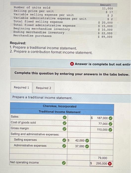 Solved Required: 1. Prepare a traditional income statement. | Chegg.com