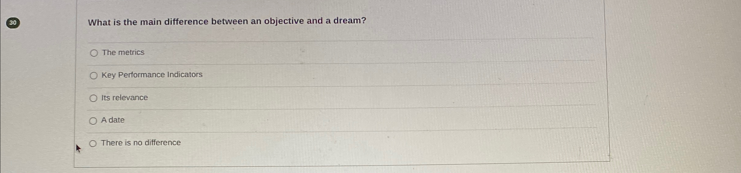 Solved 30What is the main difference between an objective | Chegg.com