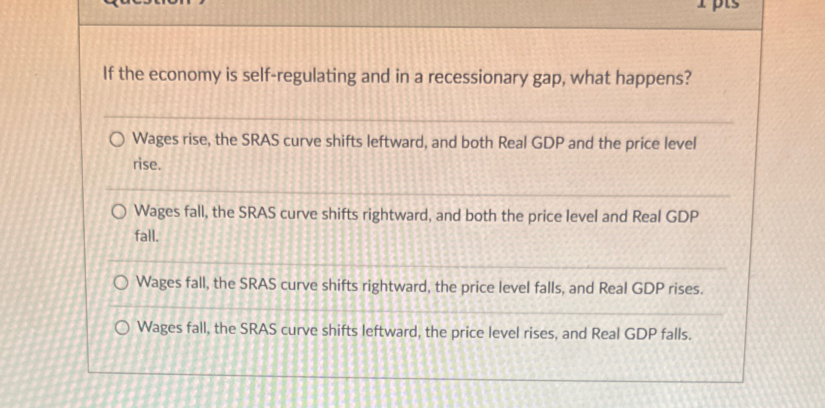 Solved If the economy is self-regulating and in a | Chegg.com