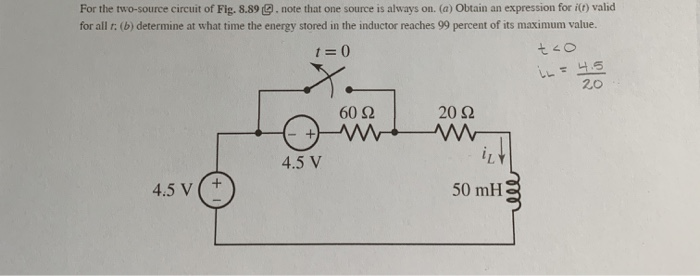 Solved For the two-source circuit of Fig. 8.89 m.note that | Chegg.com