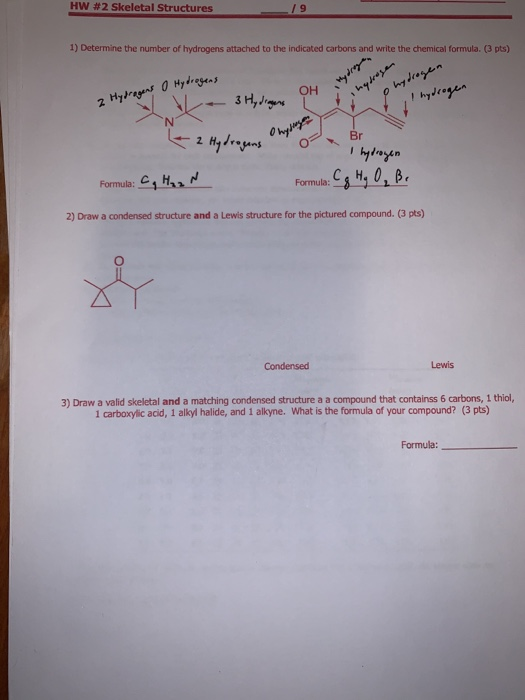 Solved HW #2 Skeletal Structures 1) Determine the number of | Chegg.com