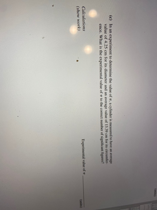 Solved 3. Expressing Experimental Error (a) If the accepted | Chegg.com