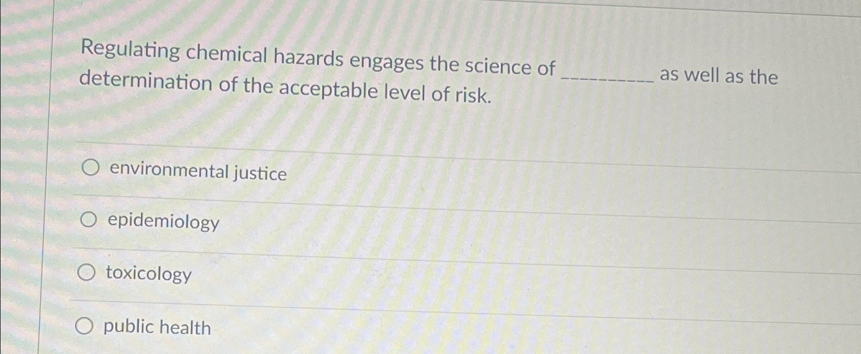 Solved Regulating chemical hazards engages the science of | Chegg.com