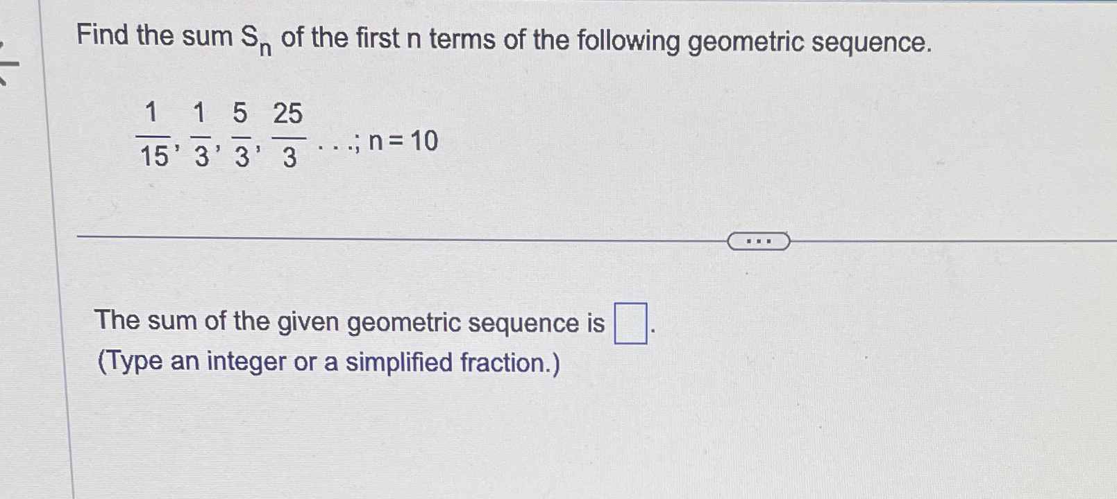 Solved Find the sum Sn ﻿of the first n ﻿terms of the | Chegg.com
