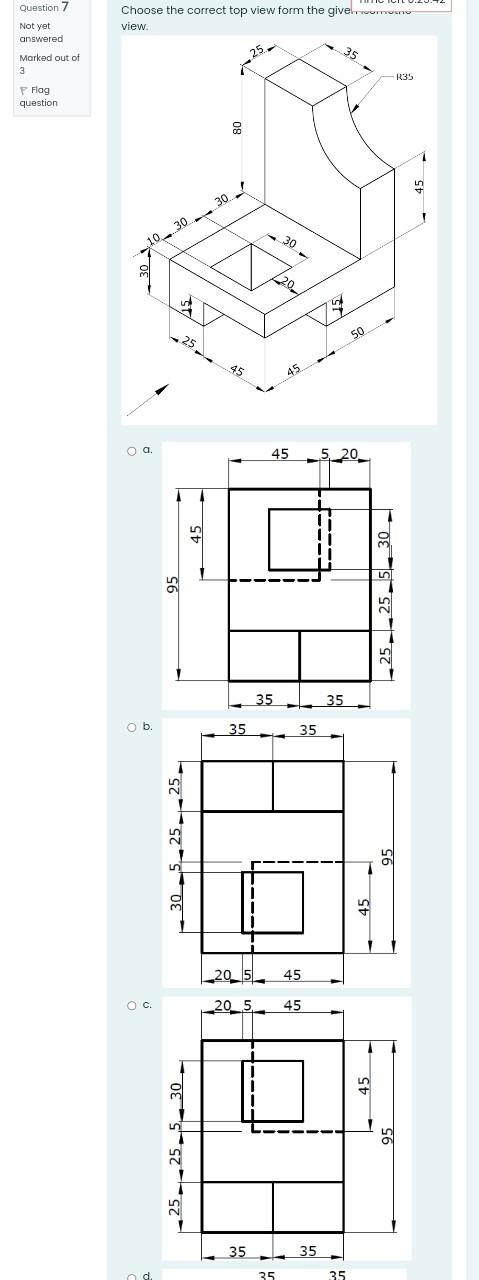 Solved Question 9 Choose the correct side view form the | Chegg.com
