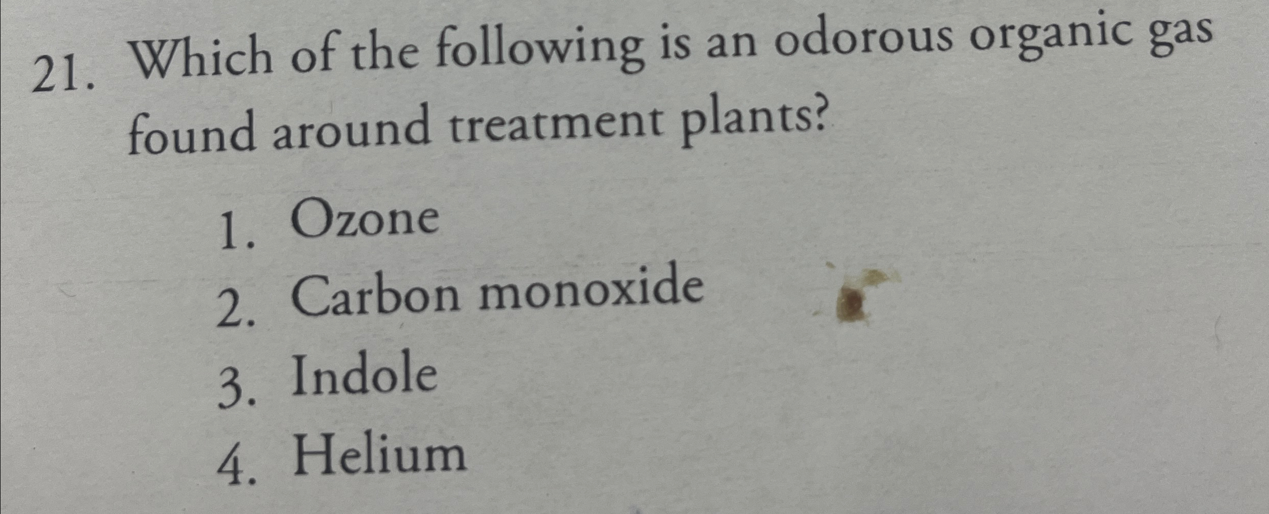 Solved Which of the following is an odorous organic gas | Chegg.com