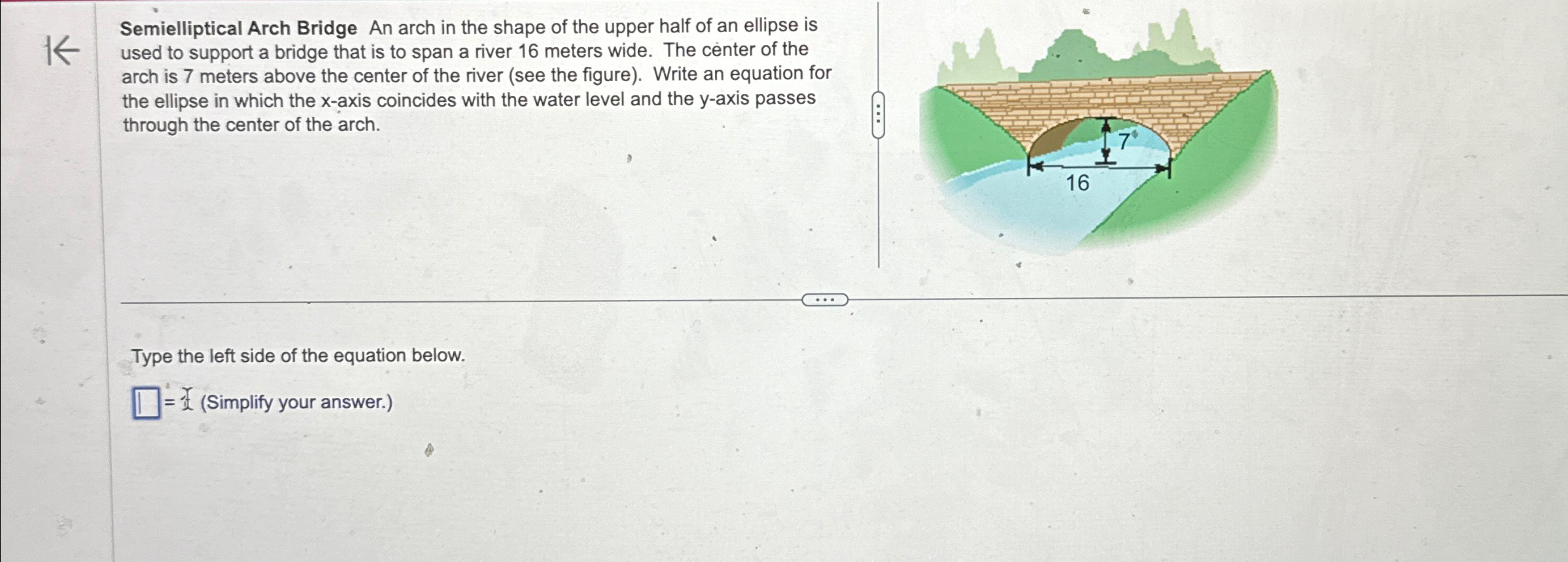 Solved Semielliptical Arch Bridge An arch in the shape of | Chegg.com