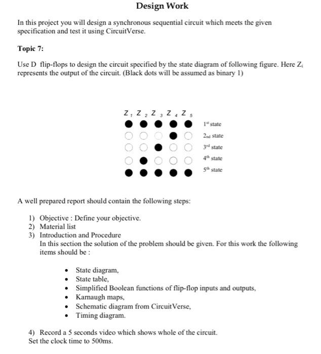 Solved Design Work In this project you will design a | Chegg.com