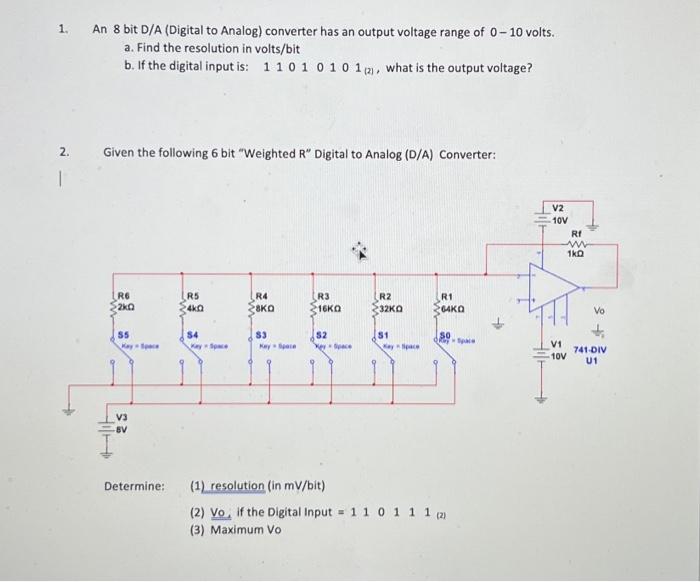 Solved plz answer the question in details 1. 2. | An 8 bit | Chegg.com