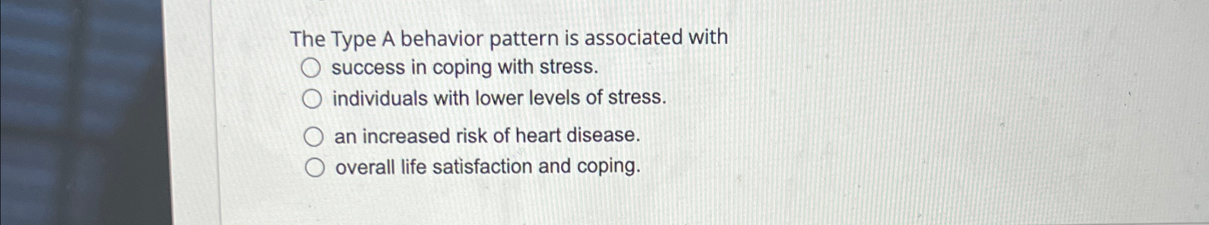 Solved The Type A behavior pattern is associated with | Chegg.com