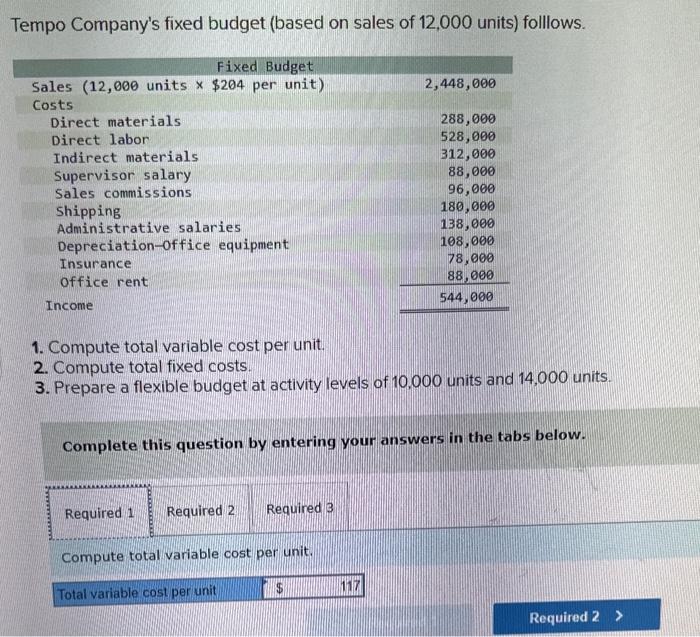 Solved 1. Compute total variable cost per unit. 2. Compute | Chegg.com
