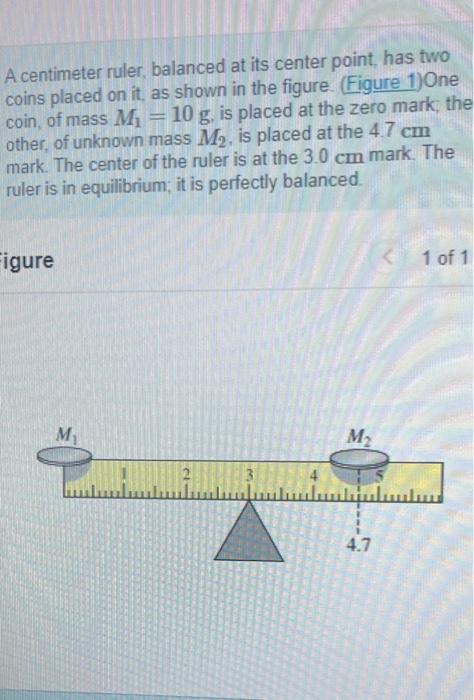 Solved A centimeter ruler, balanced at its center point, has | Chegg.com