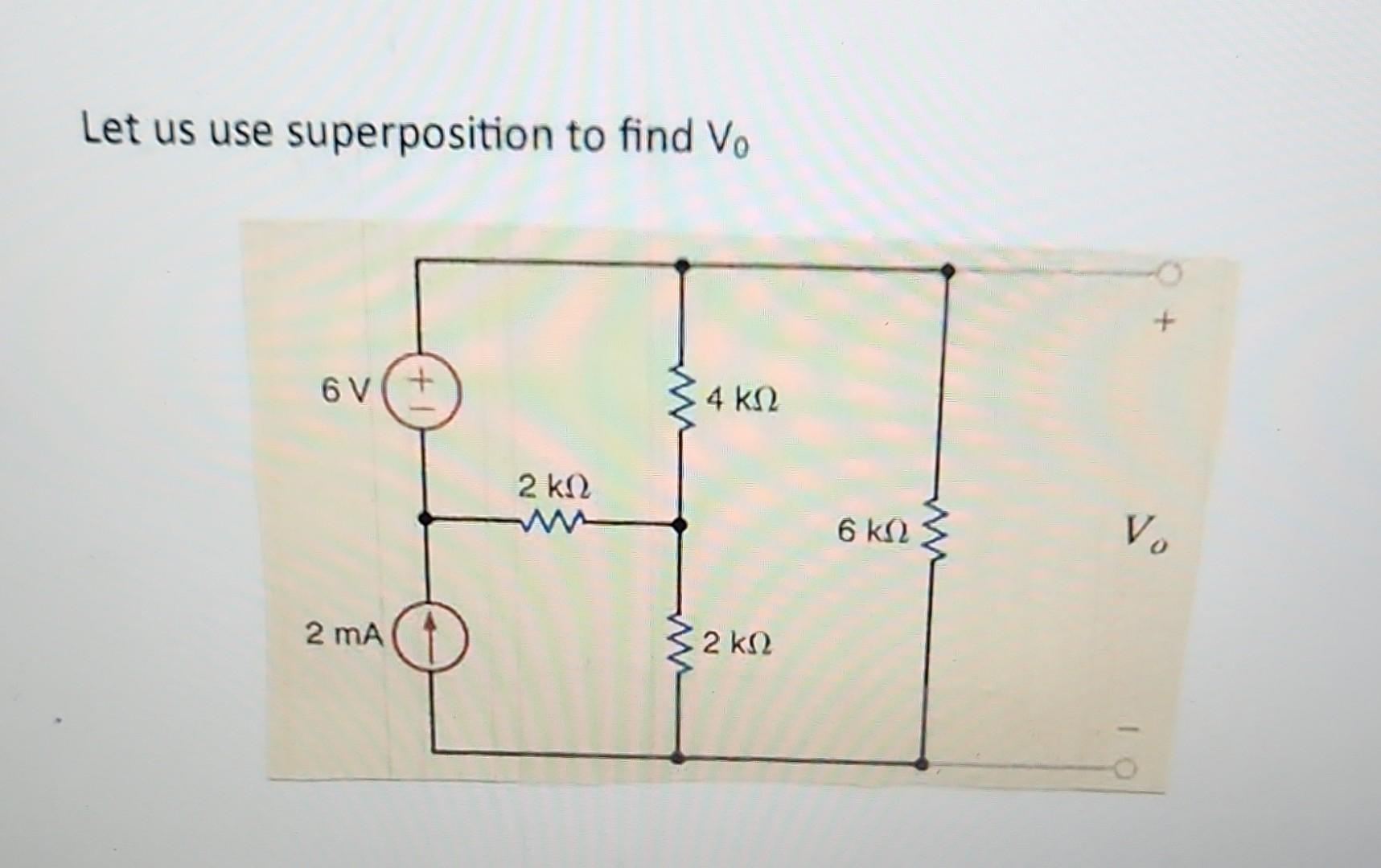 Solved Let us use superposition to find V0 | Chegg.com