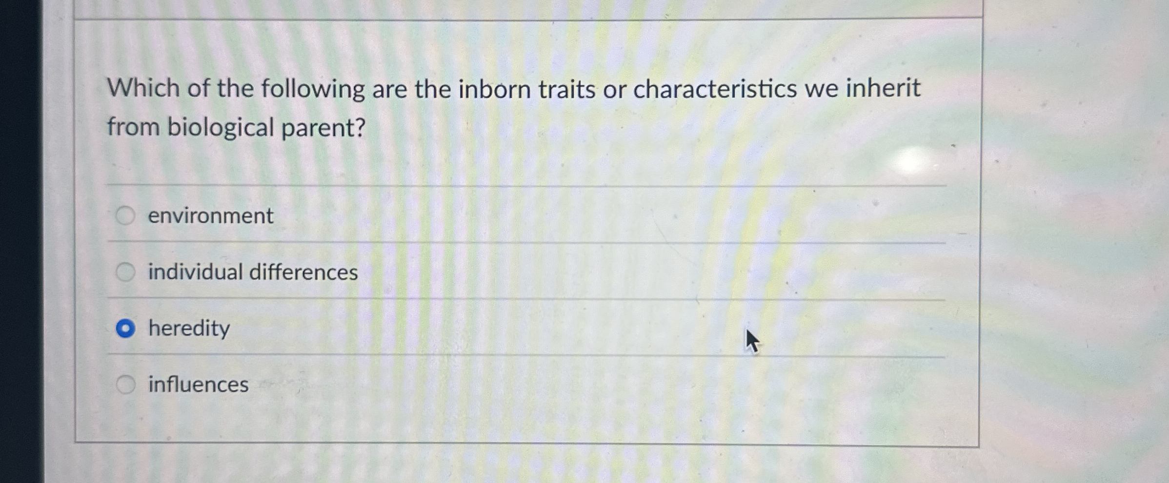 Solved Which of the following are the inborn traits or | Chegg.com