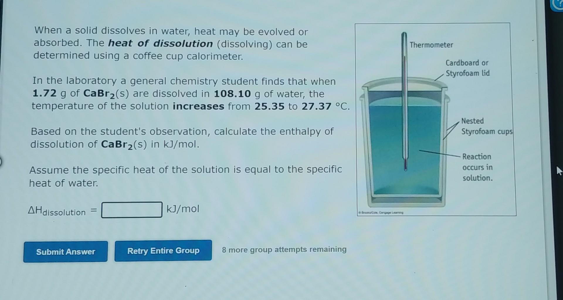 Solved First calculate the heat gained by the solution. | Chegg.com