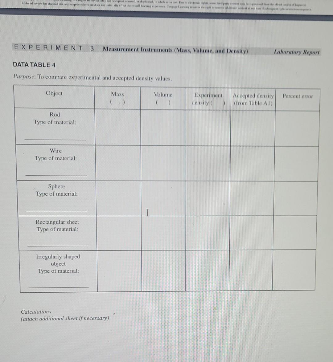 Post Lab Grading Rubric Lab 3: Experimental | Chegg.com