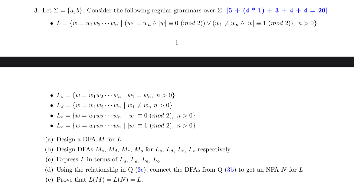 Solved Let Σ={a,b}. ﻿Consider the following regular grammars | Chegg.com