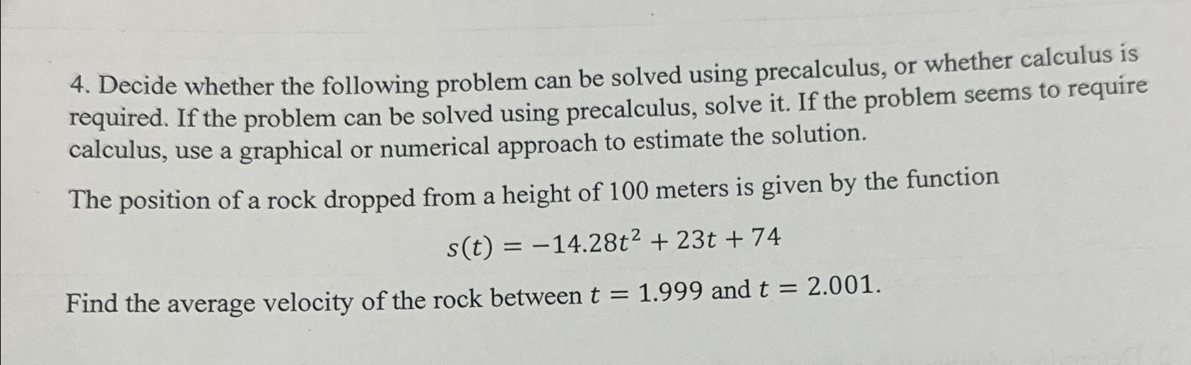 Solved Decide whether the following problem can be solved | Chegg.com