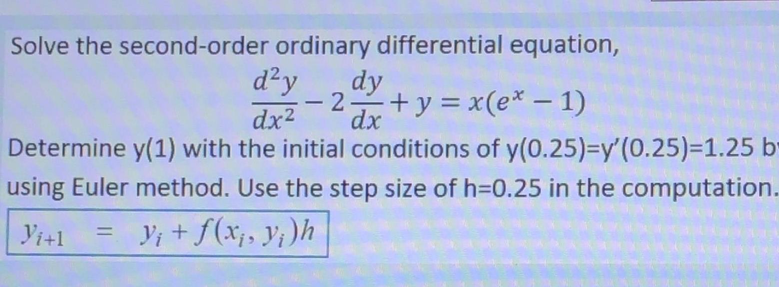 Solved Solve the second-order ordinary differential | Chegg.com