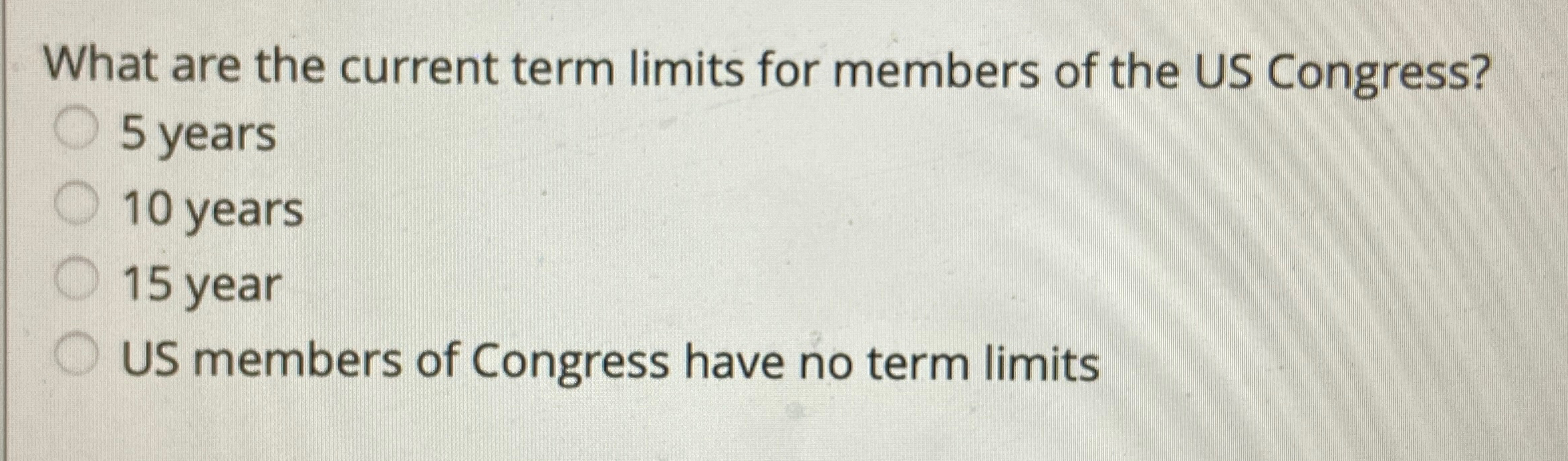Solved What are the current term limits for members of the | Chegg.com