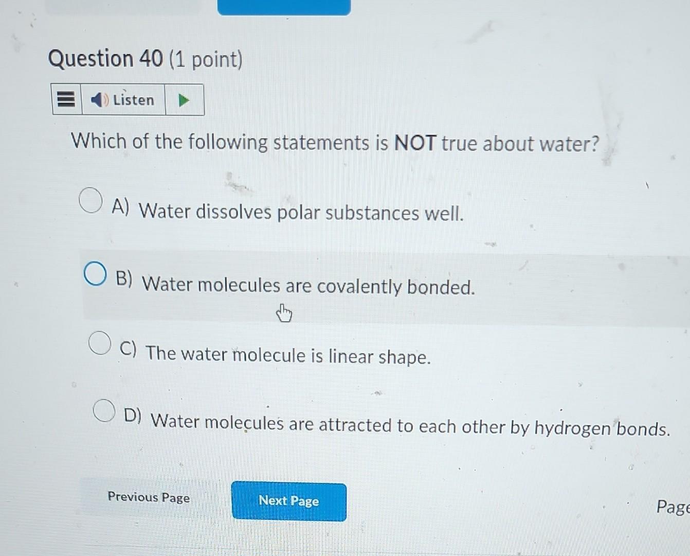Solved Water is a polar solvent and hexane (C6H14) is a | Chegg.com