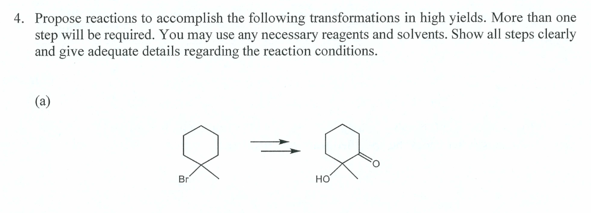 Solved Propose reactions to accomplish the following | Chegg.com